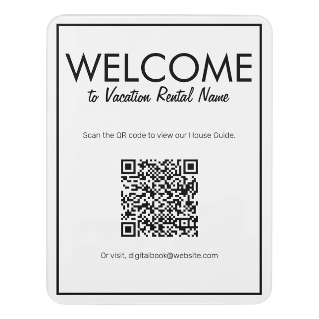 Modern Basic White Digital QR Code Welcome Sign | Zazzle