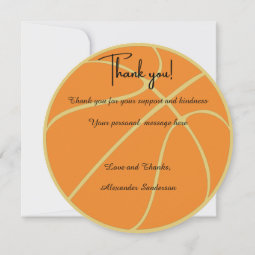 Modern Basketball Ball Player Team Thank You card | Zazzle