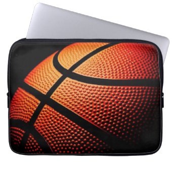 Modern Basketball Sport Ball Skin Texture Pattern Laptop Sleeve | Zazzle