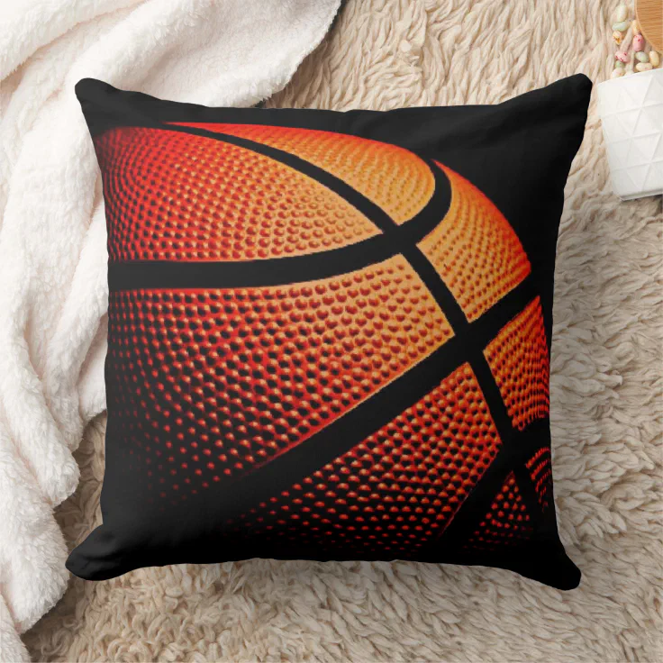 Modern Basketball Sport Ball Skin Texture Pattern Throw Pillow | Zazzle
