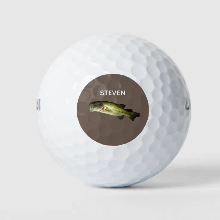 Modern Bass Fishing Personalized Golf Balls | Zazzle