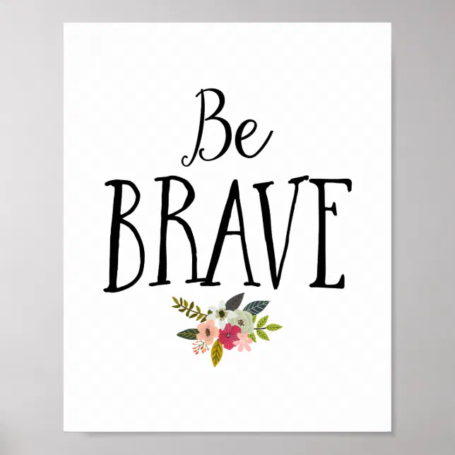 Modern Be Brave Nursery Poster | Zazzle