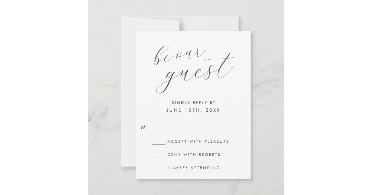 Modern Be Our Guest Wedding RSVP Card | Zazzle