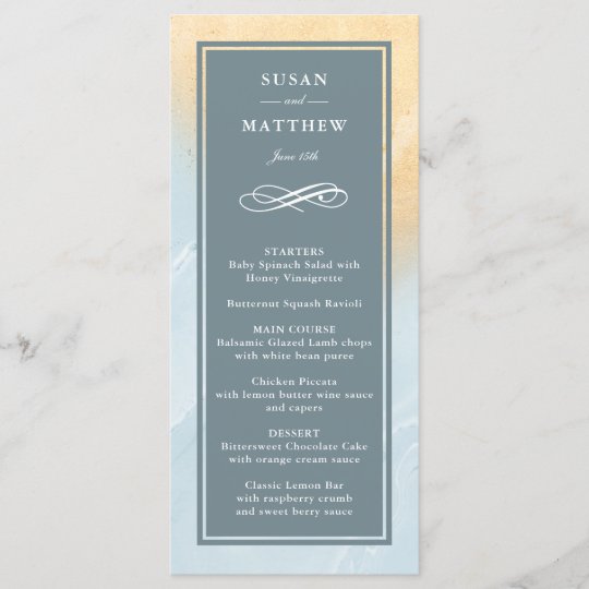 Modern Beach Sand & Ocean Menu Card | Zazzle.com