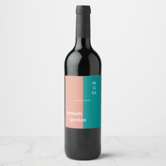 Modern Beach Seaside Dunes | Personalized Wedding Wine Label | Zazzle
