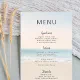 Modern Beach Wedding 3 Course Dinner Menu | Zazzle