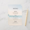 Modern Beach Wedding 3 Course Dinner Menu | Zazzle