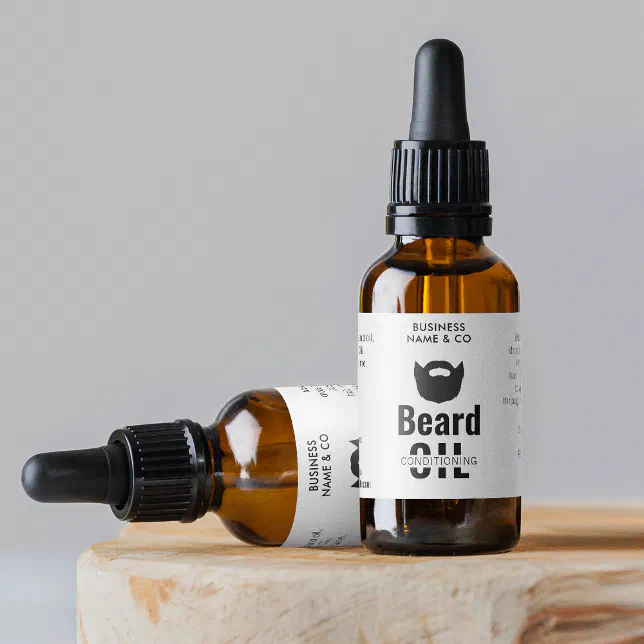 Modern Beard Oil Label 1 OZ 30ml Dropper Bottle | Zazzle