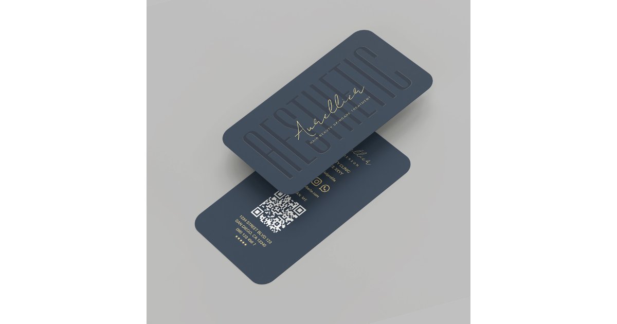 Modern Beauty Skincare Esthetician Dark Blue Business Card | Zazzle