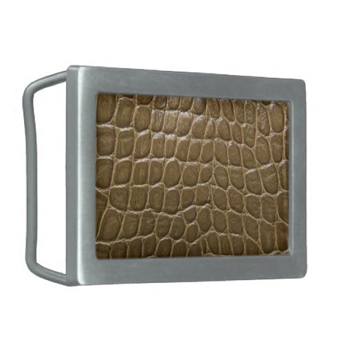 modern beige brown alligator crocodile leather belt buckle | Zazzle