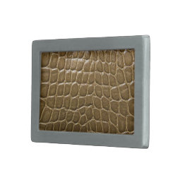 modern beige brown alligator crocodile leather belt buckle | Zazzle