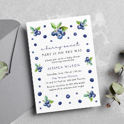 Modern Berry Sweet Baby Shower Blueberries Invitation | Zazzle