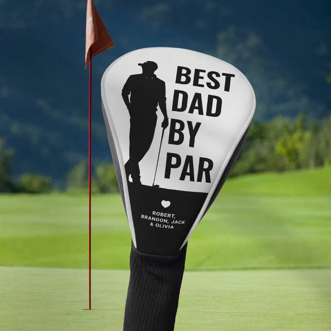 Modern Best Dad By Par Father's Day Golf Head Cover | Zazzle