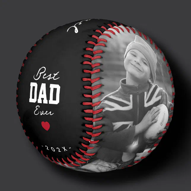 Modern Best Dad Ever Photo Father's Day from Son Baseball | Zazzle