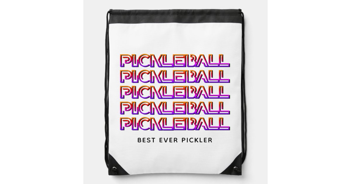 Modern Best Ever Pickler PICKLEBALL Drawstring Bag | Zazzle