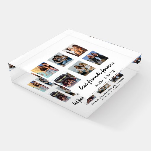 Modern Best Friends 6 Photo Collage Paperweight | Zazzle