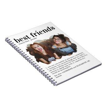 Modern Best Friends Dictionary Definition Photo Notebook | Zazzle