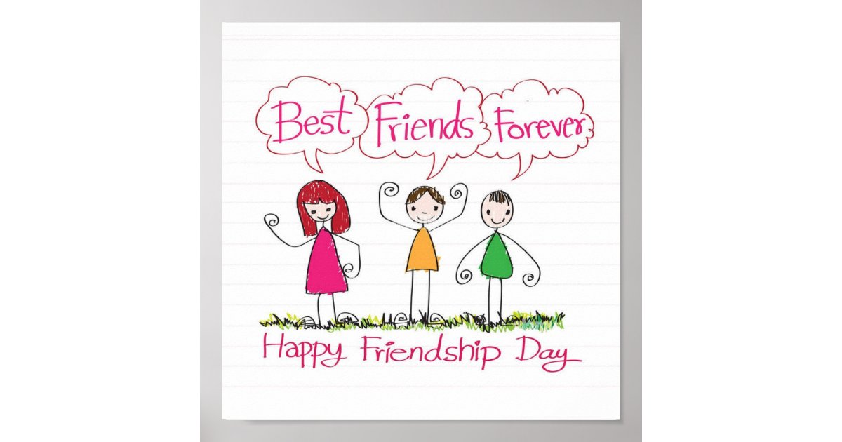 Modern BEST FRIENDS FOREVER Poster | Zazzle