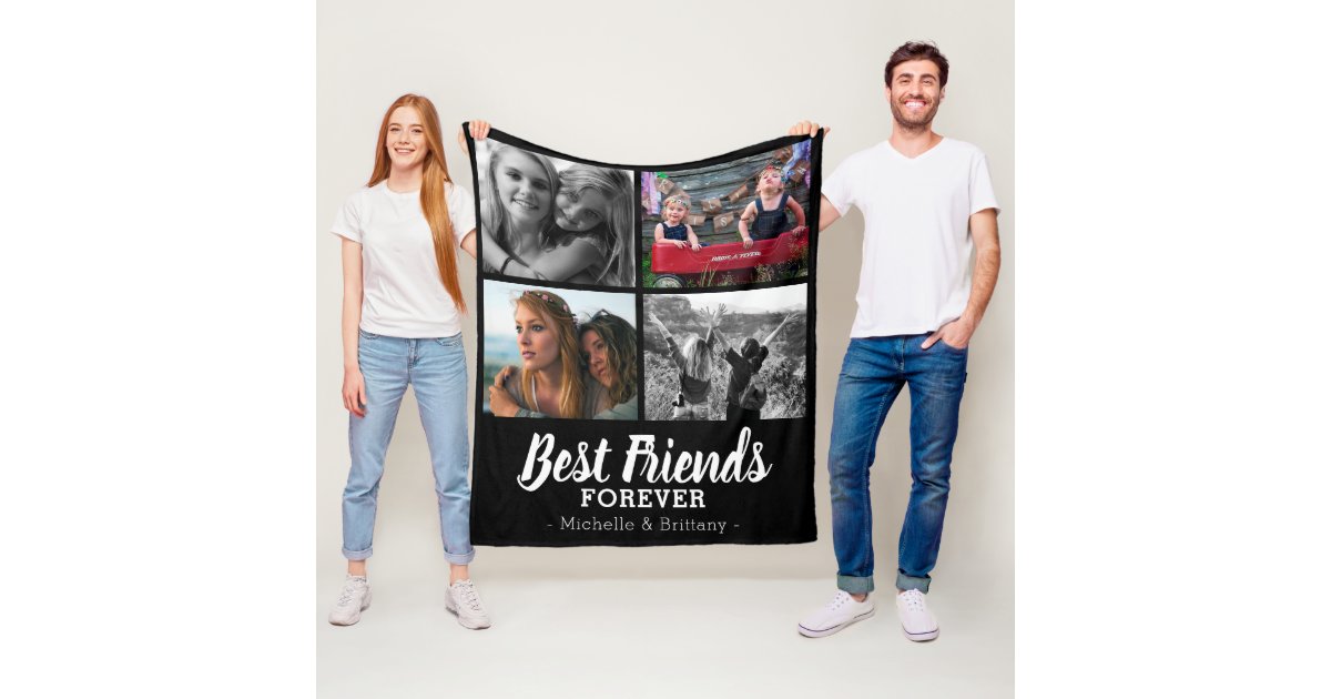 Modern Best Friends Photo Fleece Blanket | Zazzle