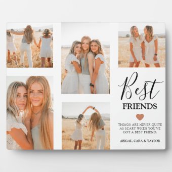 Modern Best Friends Photo Grid Keepsake Gift Plaque | Zazzle