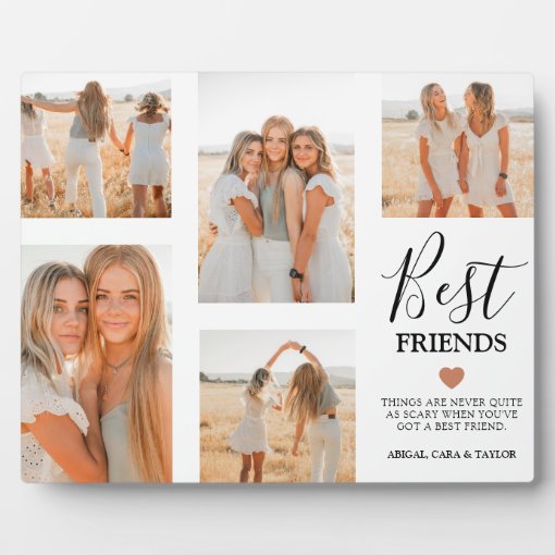 Modern Best Friends Photo Grid Keepsake Gift Plaque | Zazzle