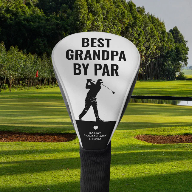 Modern Best Grandpa By Par Father's Day Golf Head Cover | Zazzle
