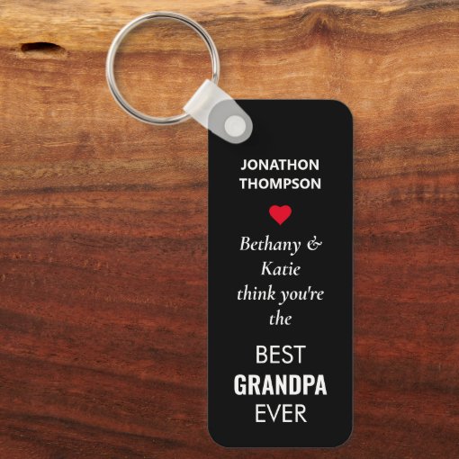 Modern Best Grandpa Ever Name Photo Keychain | Zazzle