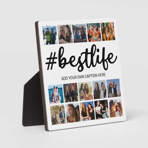Modern Best Life Photo Collage Plaque | Zazzle