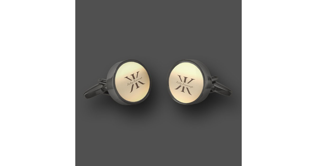 Modern Best Man Elegant Gold Groomsmen Logo K Cufflinks | Zazzle