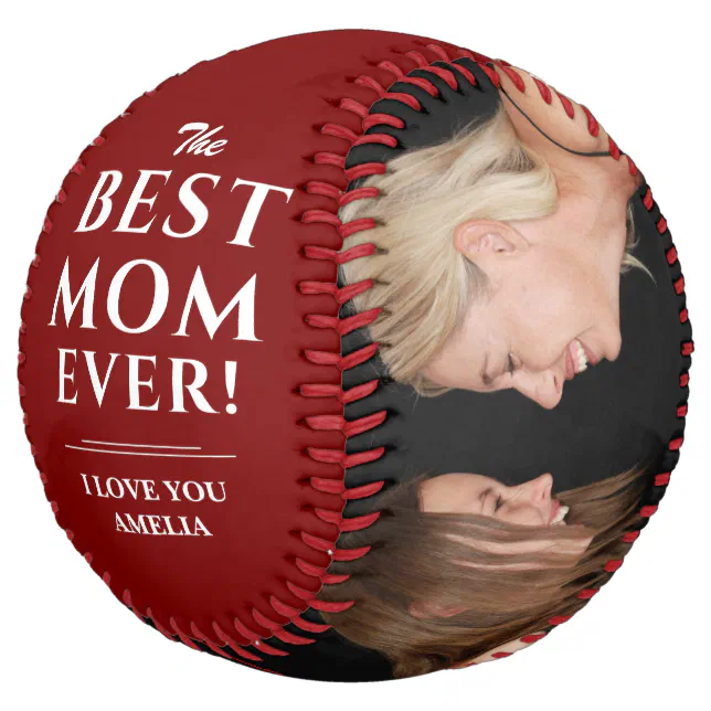 Modern Best Mom Ever Photo Collage Mother`s Day Softball | Zazzle