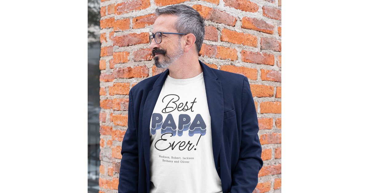 Modern Best Papa Ever T-Shirt | Zazzle