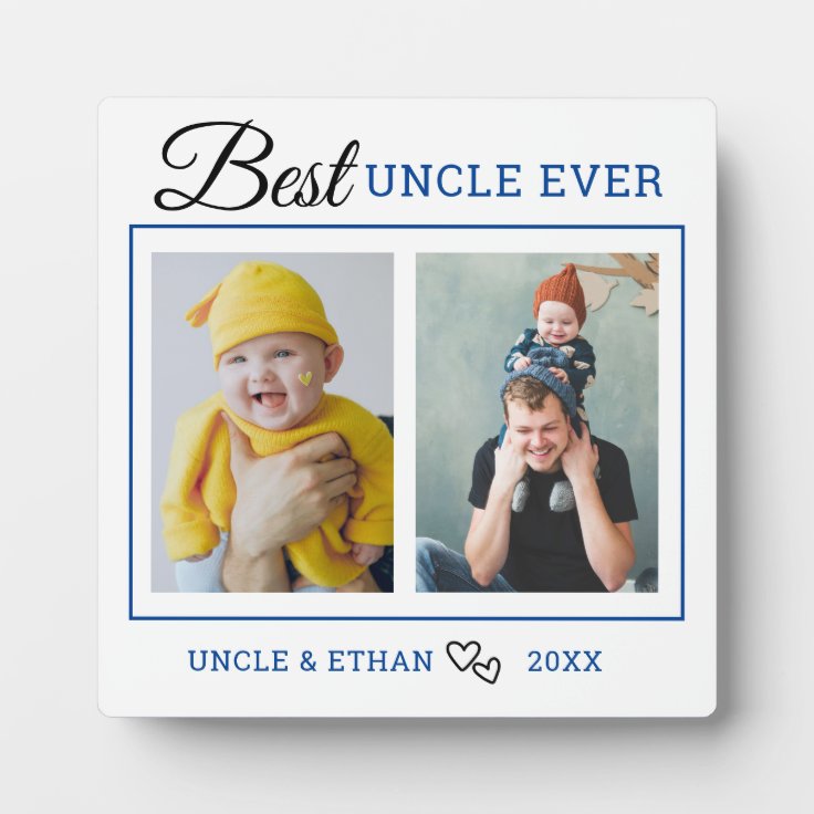 Modern Best Uncle Ever 2 Photo Collage Plaque | Zazzle