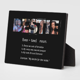 Modern Bestie BFF Best Friends Photo Collage Cute Plaque | Zazzle