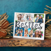 Modern BESTIES 6 Photo Collage Custom Text 8x10 Plaque | Zazzle