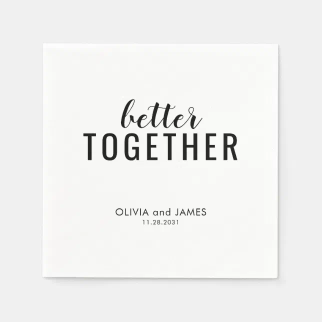 Modern Better Together Engaged Engagement Party Napkins | Zazzle