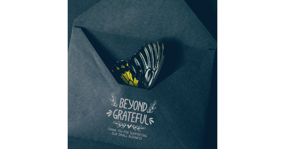 Modern Beyond Grateful, Thank You Rubber Stamp | Zazzle