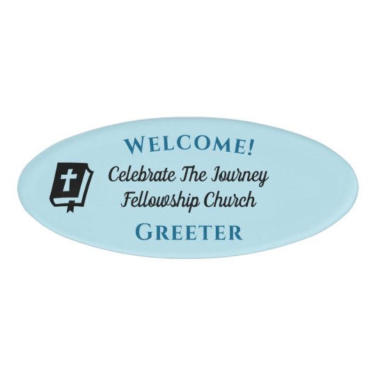 Modern Bible Christian Church Greeter Welcome Name Tag | Zazzle.com