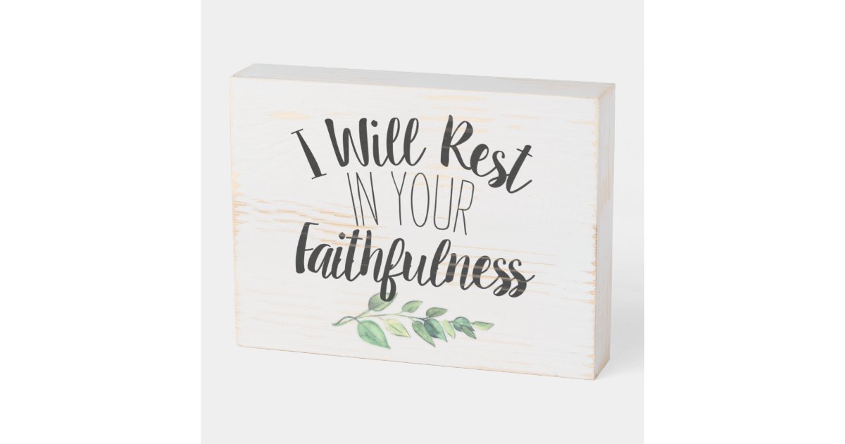 Modern Bible Verse Brush Font Scripture Wooden Box Sign | Zazzle