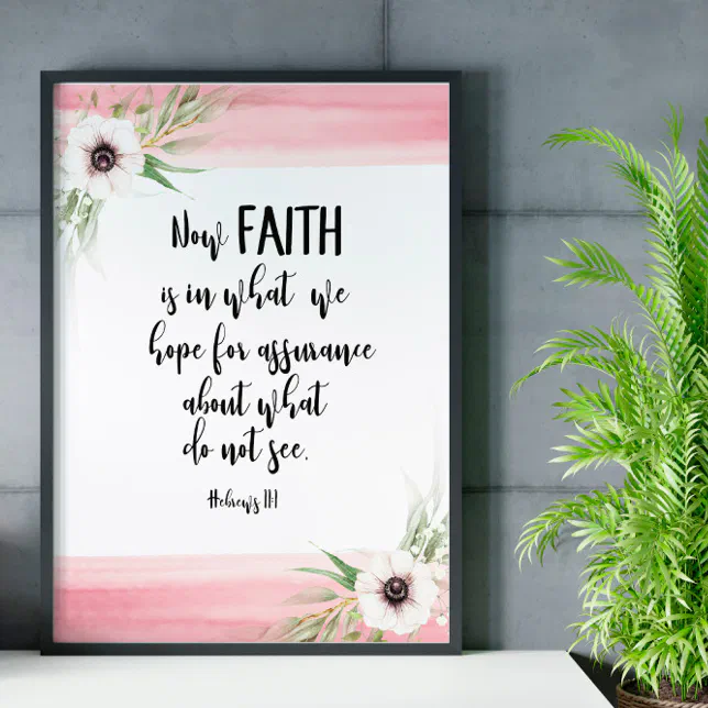 Modern Bible Verse Hebrews Wall Art poster | Zazzle