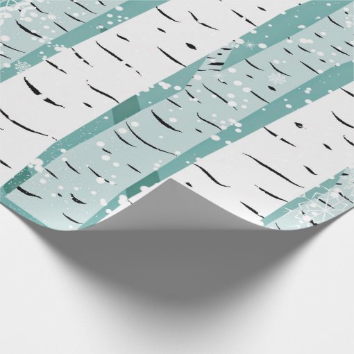 Modern Birch Trees In Snow Wrapping Paper | Zazzle