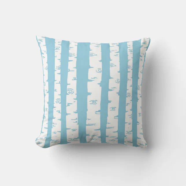 Modern Birch Trees Striped Decorative Throw Pillow | Zazzle
