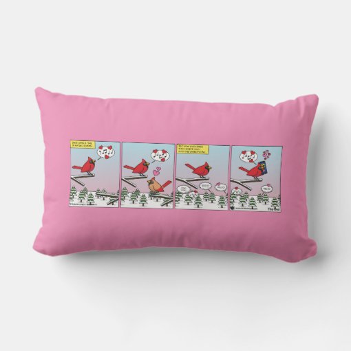 Modern Bird Mating Calls Comic Lumbar Pillow | Zazzle