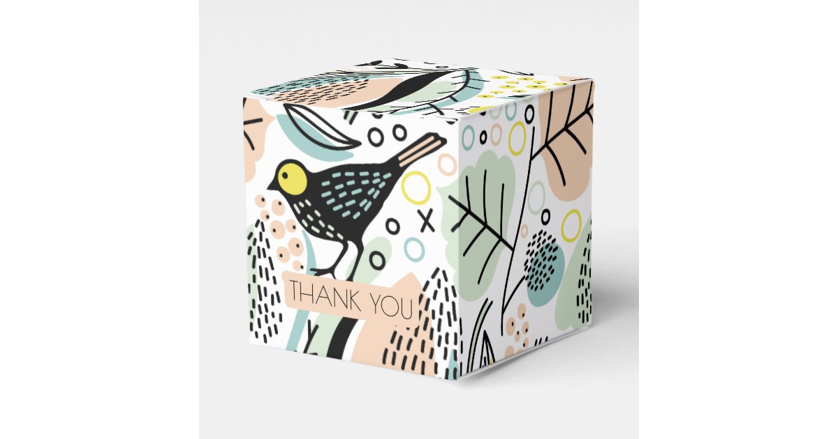 Modern Birds Personalized Favor Boxes | Zazzle