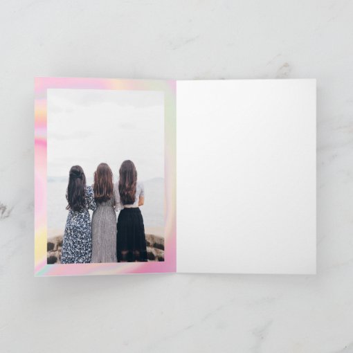 Modern birthday girly marble 11 photo collage grid card | Zazzle