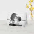 Modern Birthday Photo | Name Black & White Happy Card | Zazzle