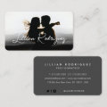 Modern Black abstract Overlay Signature Photo Business Card | Zazzle
