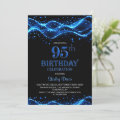 Modern Black and Blue 95th Birthday Party Invitation | Zazzle