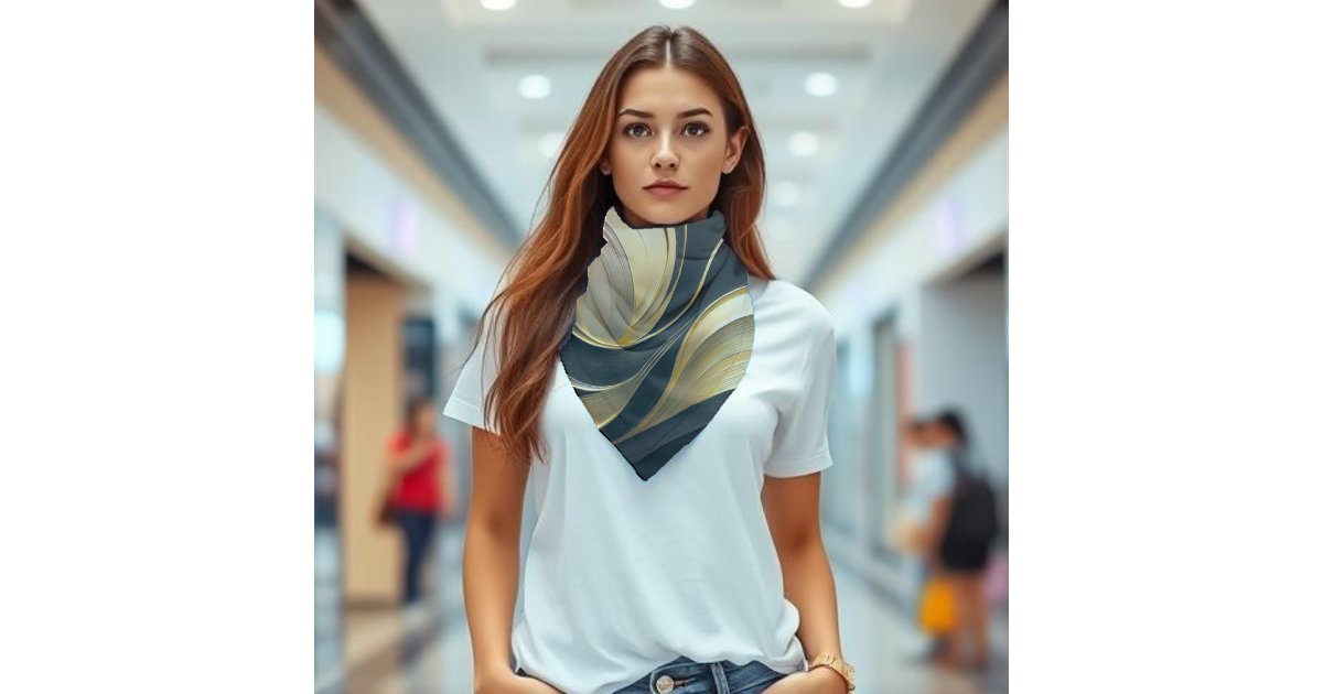 Modern Black and Gold Abstract Luxury- Bandana | Zazzle