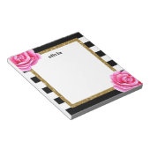 Modern Black and Gold Bright Flower Personalized Notepad | Zazzle