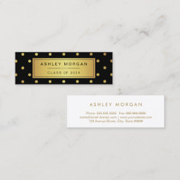 Modern Black and Gold Glitter Graduation Name Card | Zazzle